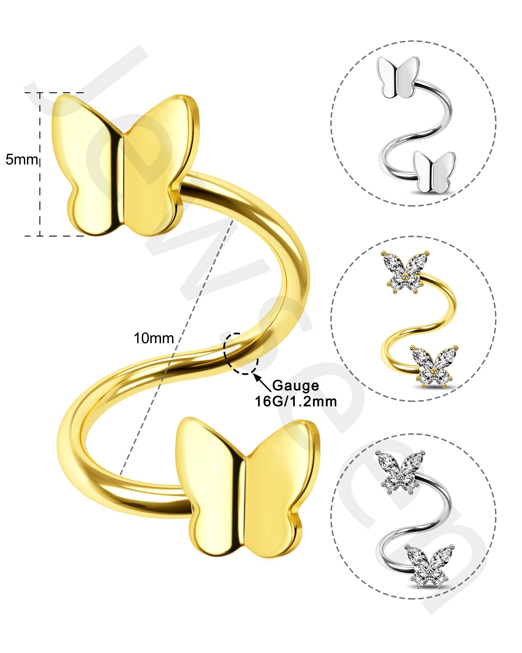 Jewseen 8PCS Silicone Tunnels 2g-1''Double Flared Ear Gauges Plugs Flexible Stretching Ear Piercing Jewelry