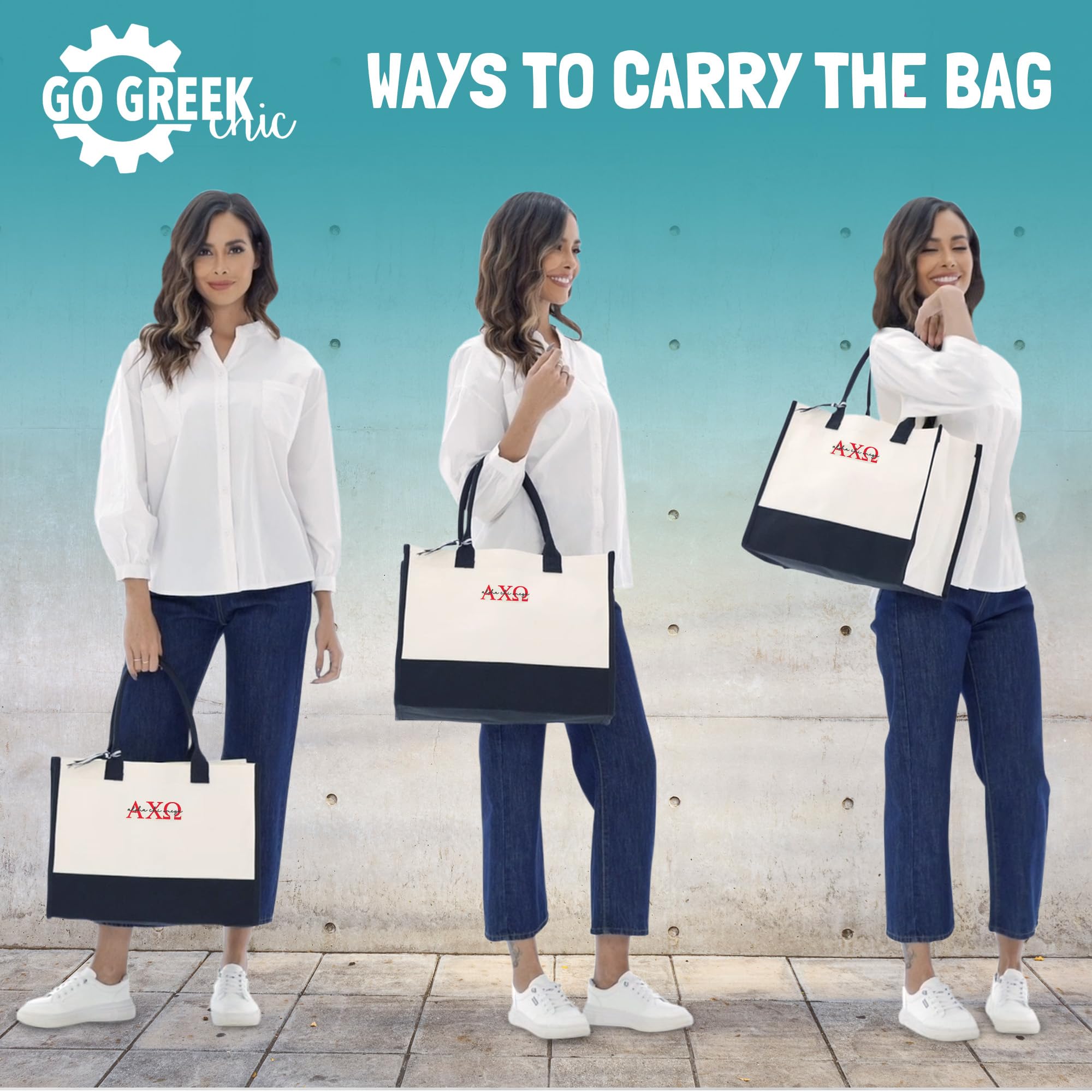 Go Greek Chic Sigma Kappa Embroidered Tote Bag