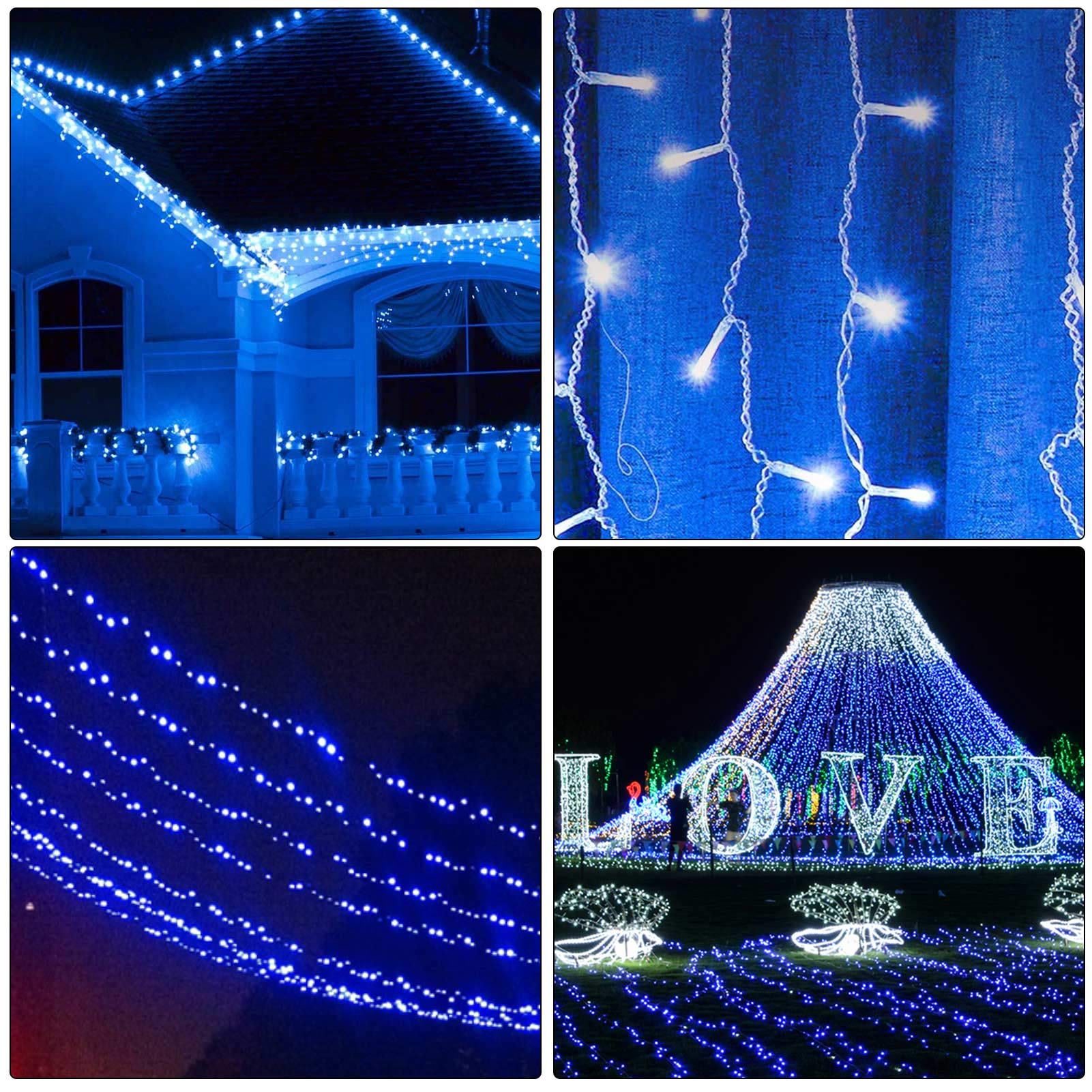 ILLUMINEW 42ft 100 LED Christmas String Lights, Safety Plug in 8 Modes Christmas Summer Decorations, Halloween Lights,Christmas Tree Wire Fairy Lights for Bedroom, Wedding, Party Decor