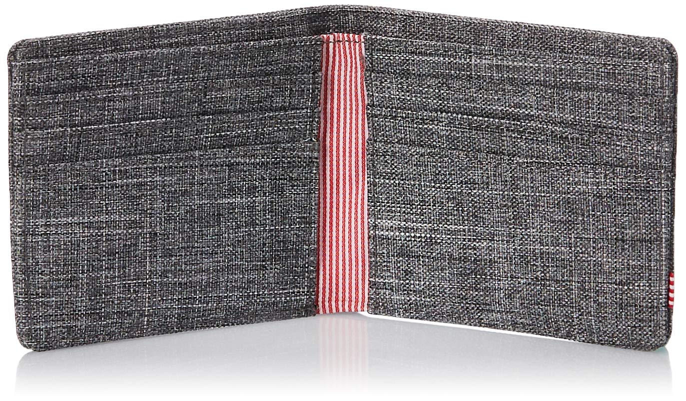 Herschel unisex adult Roy Rfid Bi Fold Wallet, Raven Crosshatch, One Size US