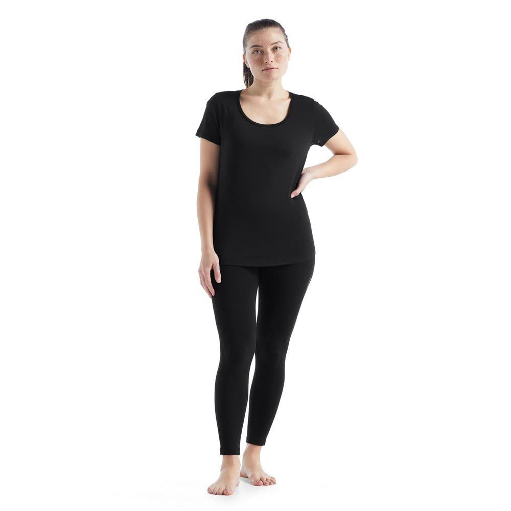 Icebreaker Merino Women's Sphere II Short Sleeve Scoop Neck Tee, Black, Small