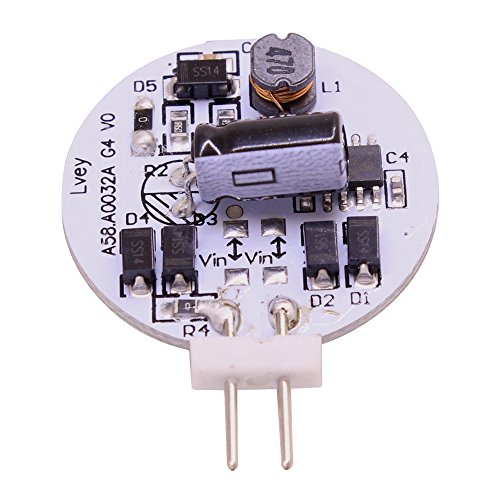 WeiXuan G4 LED Bulb, 35 Watt Equivalent, Bi-Pin LED Disc, JC Side Pin, 12V-24V AC/DC Low Volt, CRI>85, 350 Lumens, Pack 5 (White)