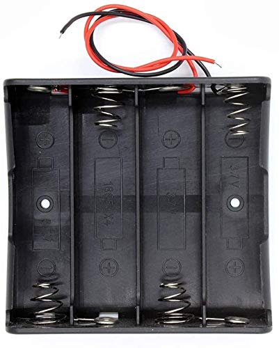 ZYM119 14.8V 4 18650 Battery Holder Case Box with Leads - Black Circuit Board
