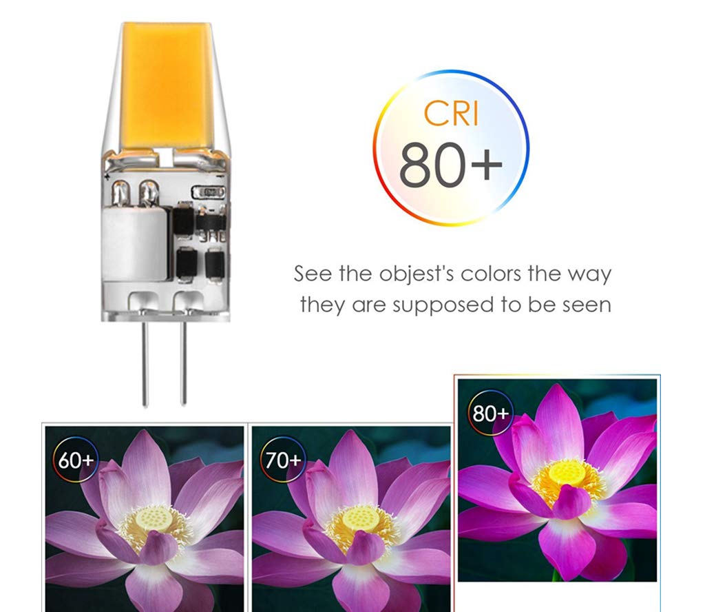 G4 LED Light Bulbs G4 Bi-Pin Base 3W (Equivalent to 20W Halogen Bulb) AC/DC 12V Warm White 3000K LED Bulbs for Landscape Ceiling Under Counter Puck Lighting,1 LED 1508 COB Chip,10 Pack