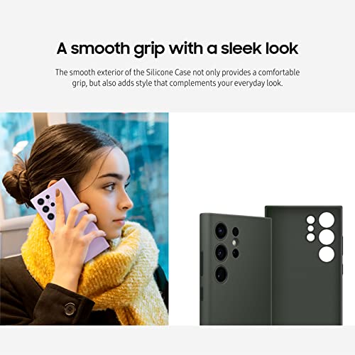 SAMSUNG Galaxy S23 Ultra Silicone Phone Case, Protective Cover w/Color Variety, Smooth Grip, Soft and Sleek Design, US Version, EF-PS918TGEGUS, Green 6.59 x 3.23 x 0.49 inches