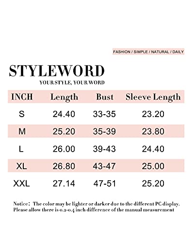 STYLEWORD Women's Lightweight V Neck Apricot Sweater Long Sleeve Pullover Knit Base Casual Loose Shirts Top(Apricot-M)