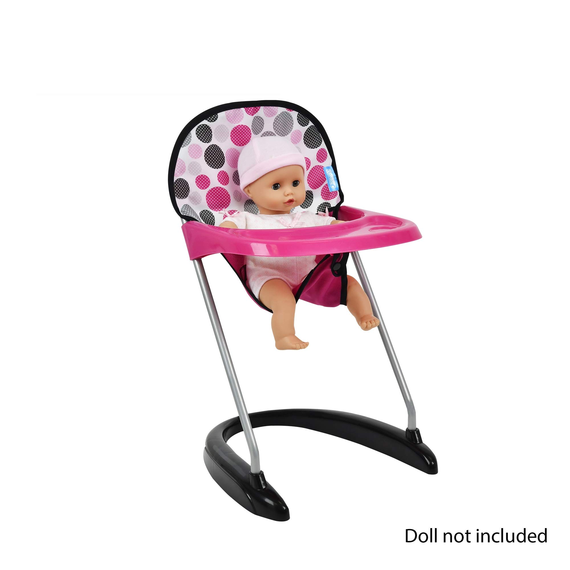 Hauck Pink Dot Doll 3 Piece Doll Stroll and Care Set Includes a Half Folding Stroller, Play Yard and High Chair