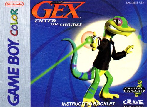 Gex Enter the Gecko GBC Instruction Booklet (Nintendo Gameboy Color Manual ONLY - NO GAME) Pamphlet - NO GAME INCLUDED