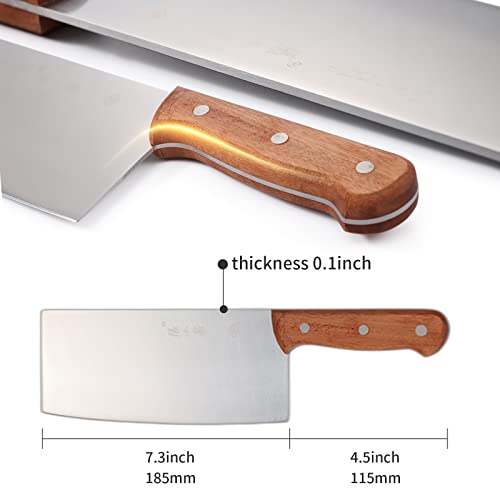 ZHANG XIAO QUAN SINCE 1628 Chinese Chef's Knife,Stainless Steel Meat And Vegetable Cleaver Knife with Ergonomic and Sturdy Wooden Handle