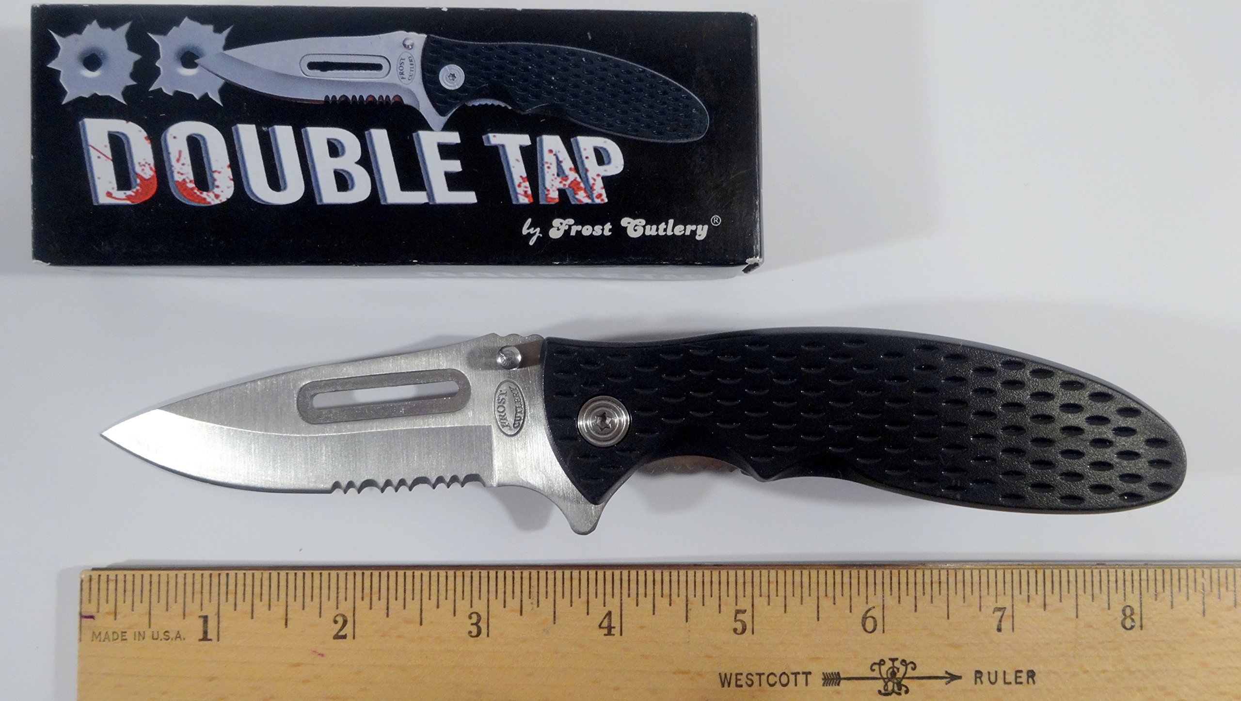 Frost Cutlery 'Double Tap' Folding Lock-blade Pocketknife with a 3.375" long Stainless Steel Blade