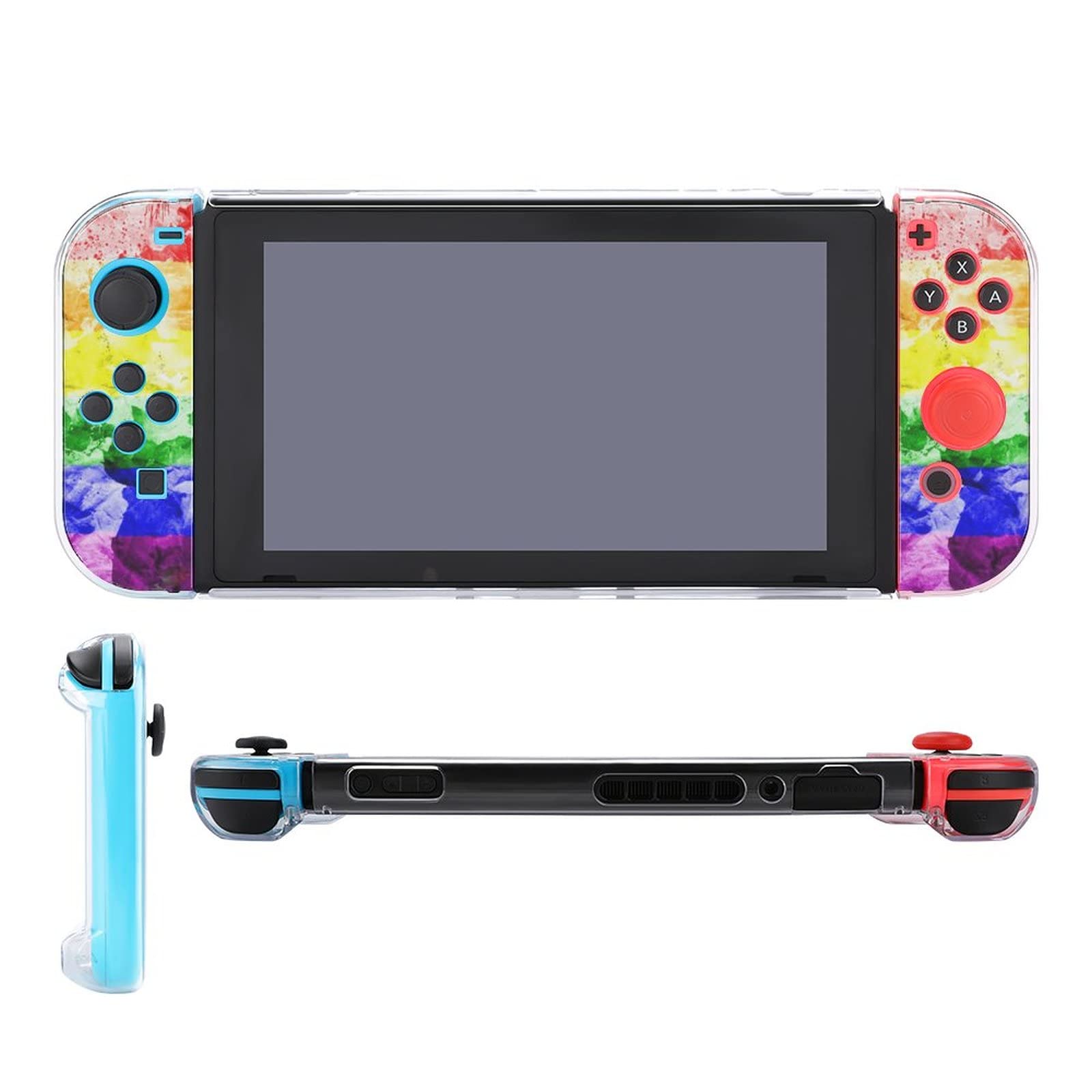 GADZILLE Dockable Switch Case Rainbow Flag Gay Pride Painted Switch Case Full Protection Anti-Fall-Scratch Durable Hard Nintendos Switch Case Protector for Switch Console And Joy-Cons