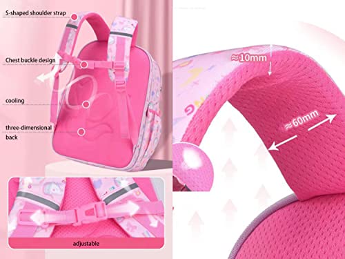 Uamdrup 16inch Pink Rainbow Backpack, Cute Unicorn Waterproof Durable BookBag Lightweight Causal Daypack For Travel Outdoor