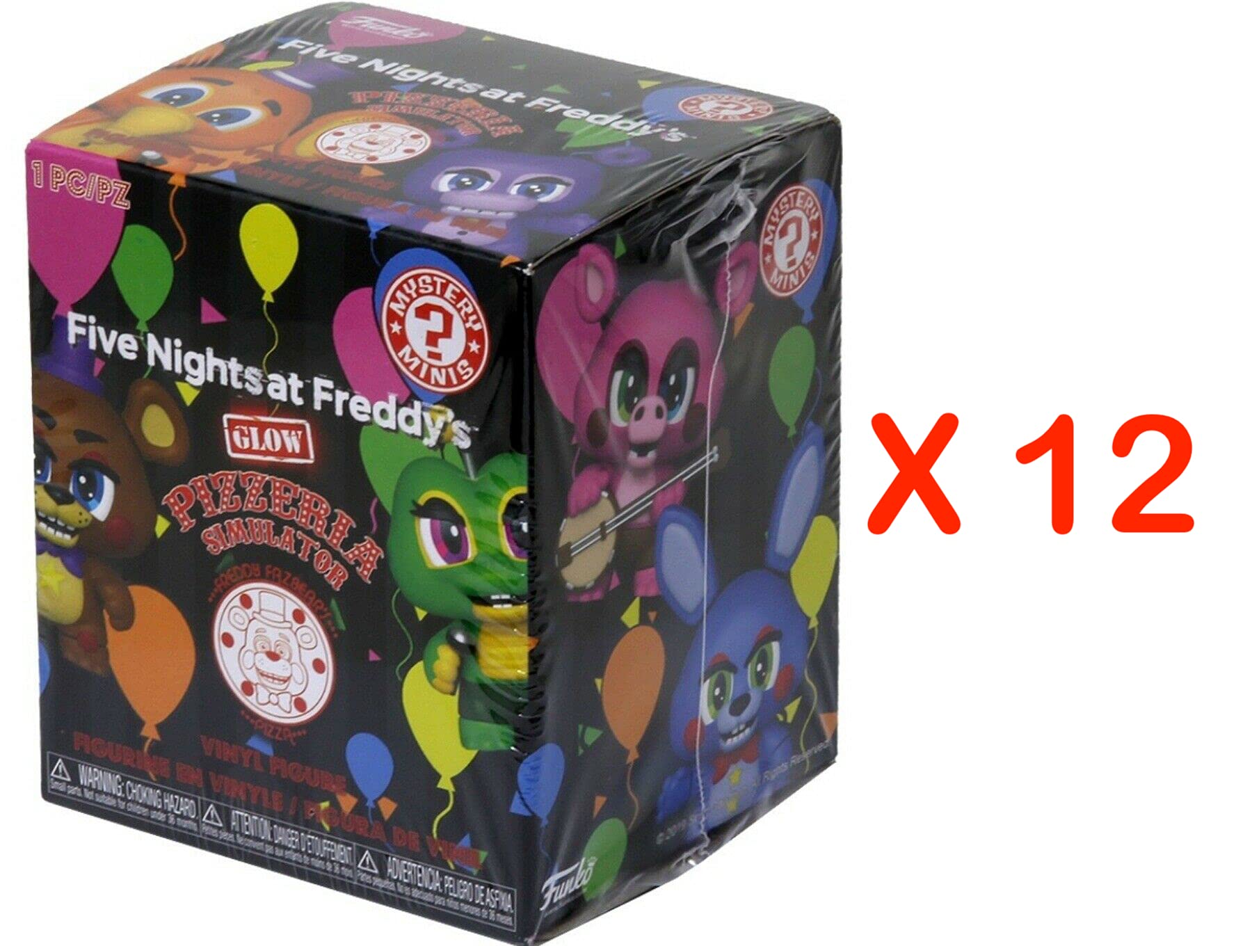 Funko FNAF Five Nights at Freddy's Pizza Simulator Glow Mystery Mini - Manufacturer's Display Case of 12