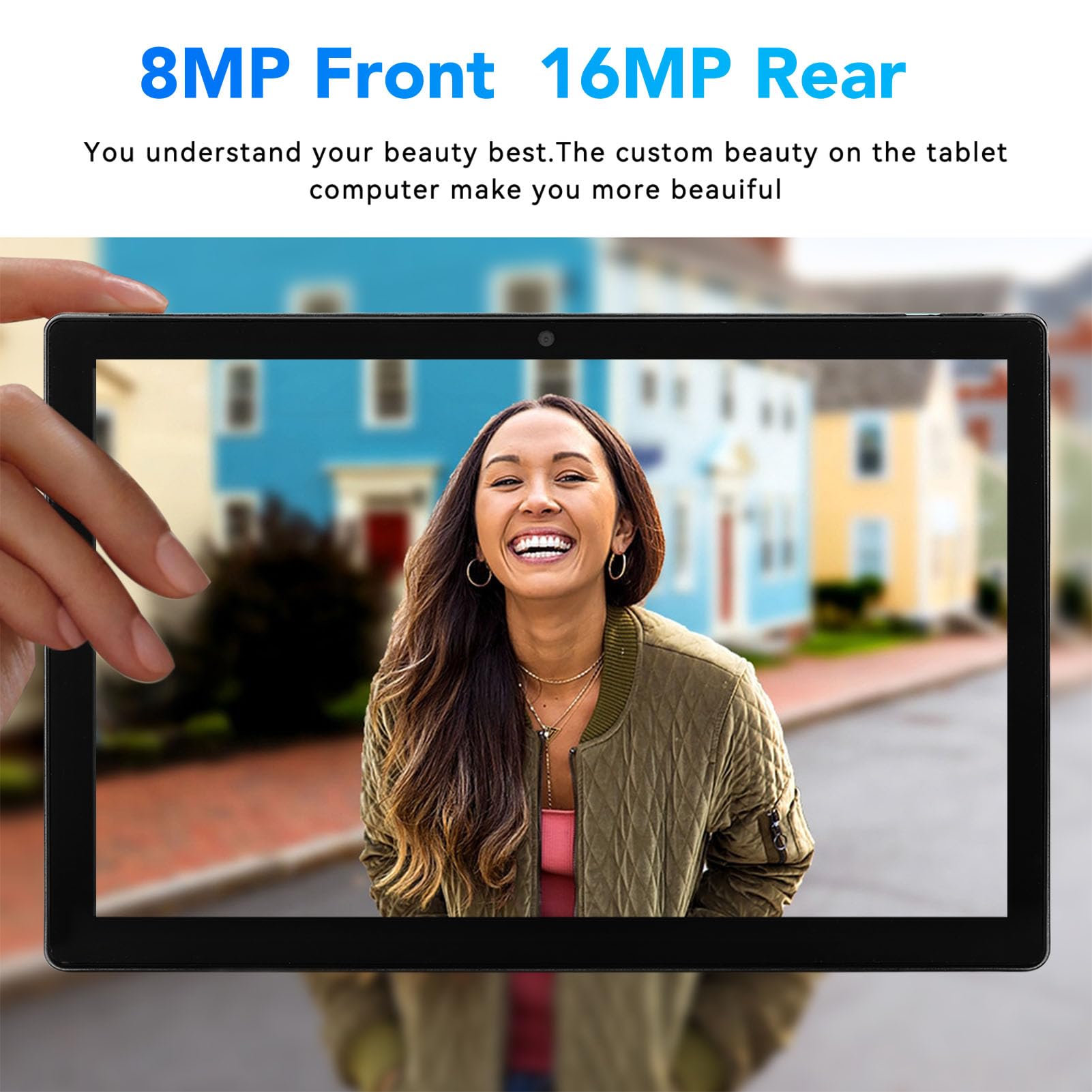 Honio 5.0 Tablet, Support Fast Charging 4G Network 8GB 256GB 100-240V 10.1 Inch FHD Tablet Night Reading Mode for Android 13 for Business (US Plug)