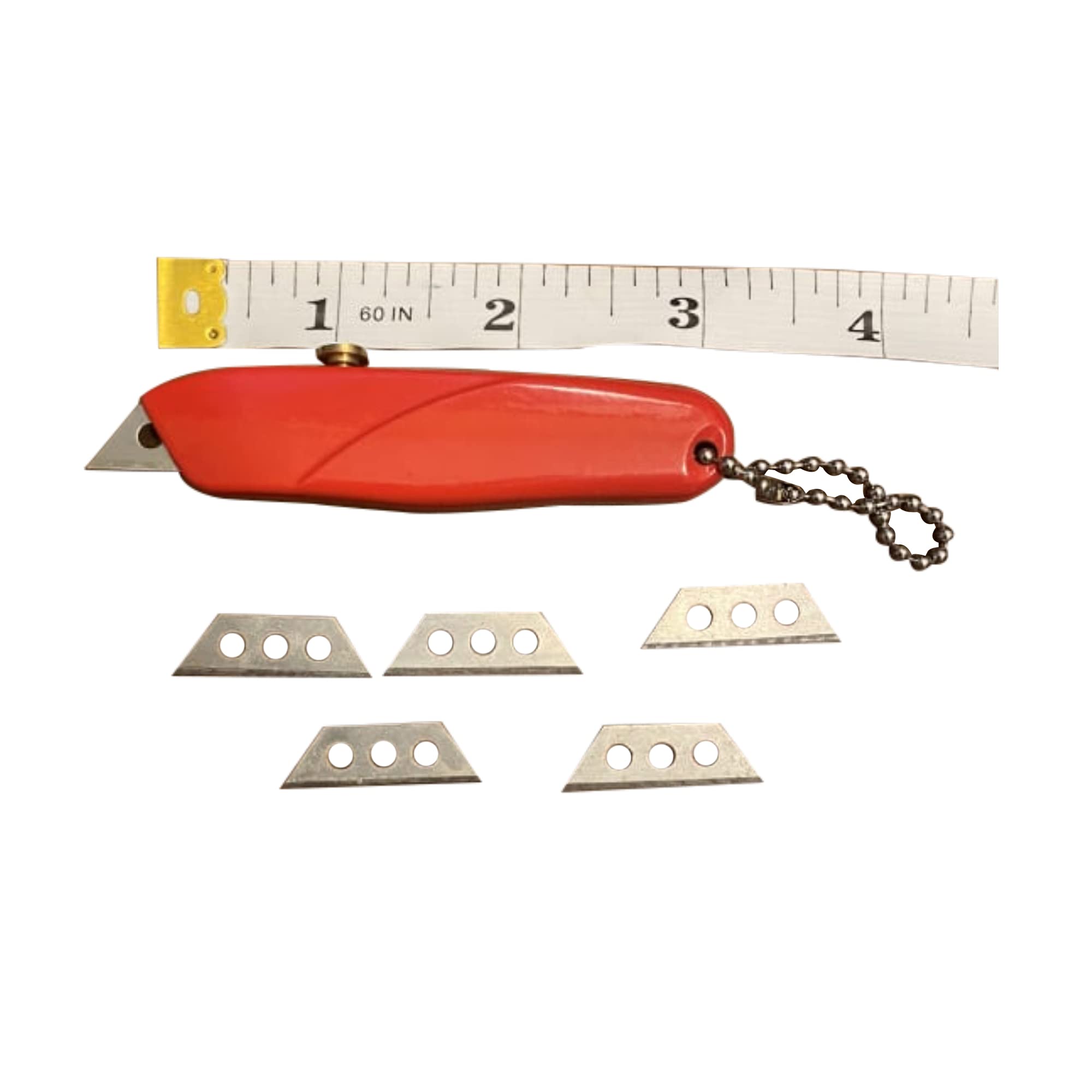 Mini Keychain Knife Box Opener for Keyring - 3 Inch Utility Knife on Keychain with 5 Extra Blades - Small Cutter for Opening Packages