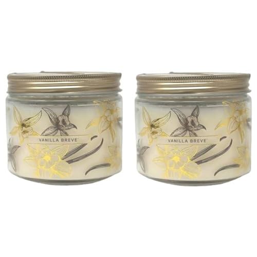 Vanilla Breve Luxury Candles - Luxurious Fragrances and a Long-Lasting Burn, Made with Natural Soy Wax and Essential Oils - Pack of 2
