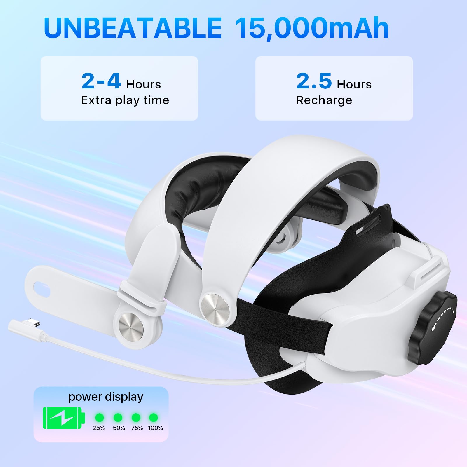 Head Strap Compatible with Oculus Quest 3, Replacement Adjustable Elite Strap for Meta/Quest 3 Accessories Enhanced Support and Comfort in VR Adjustable for Kids and Adults (Upgraded 2.0)
