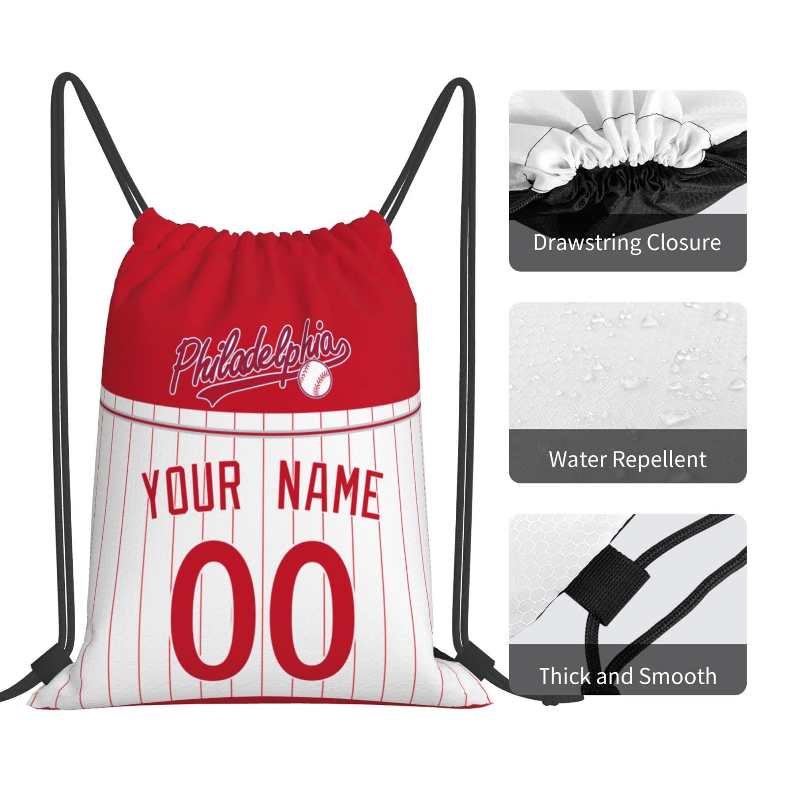 INAOO Drawstring Bags Philadelphia Personalized Backpack Gifts for Men Women