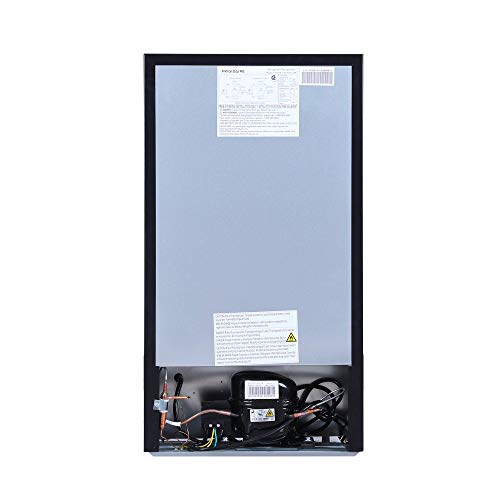 RCA RFR321-B-Black-COM RFR321 Single Mini Refrigerator-Freezer Compartment-Adjustable Thermostat Control-Reversible Doors-Ideal for for Dorm, Office, RV, Garage, Apartment-Black Cubic Feet, 3.2 CU.FT