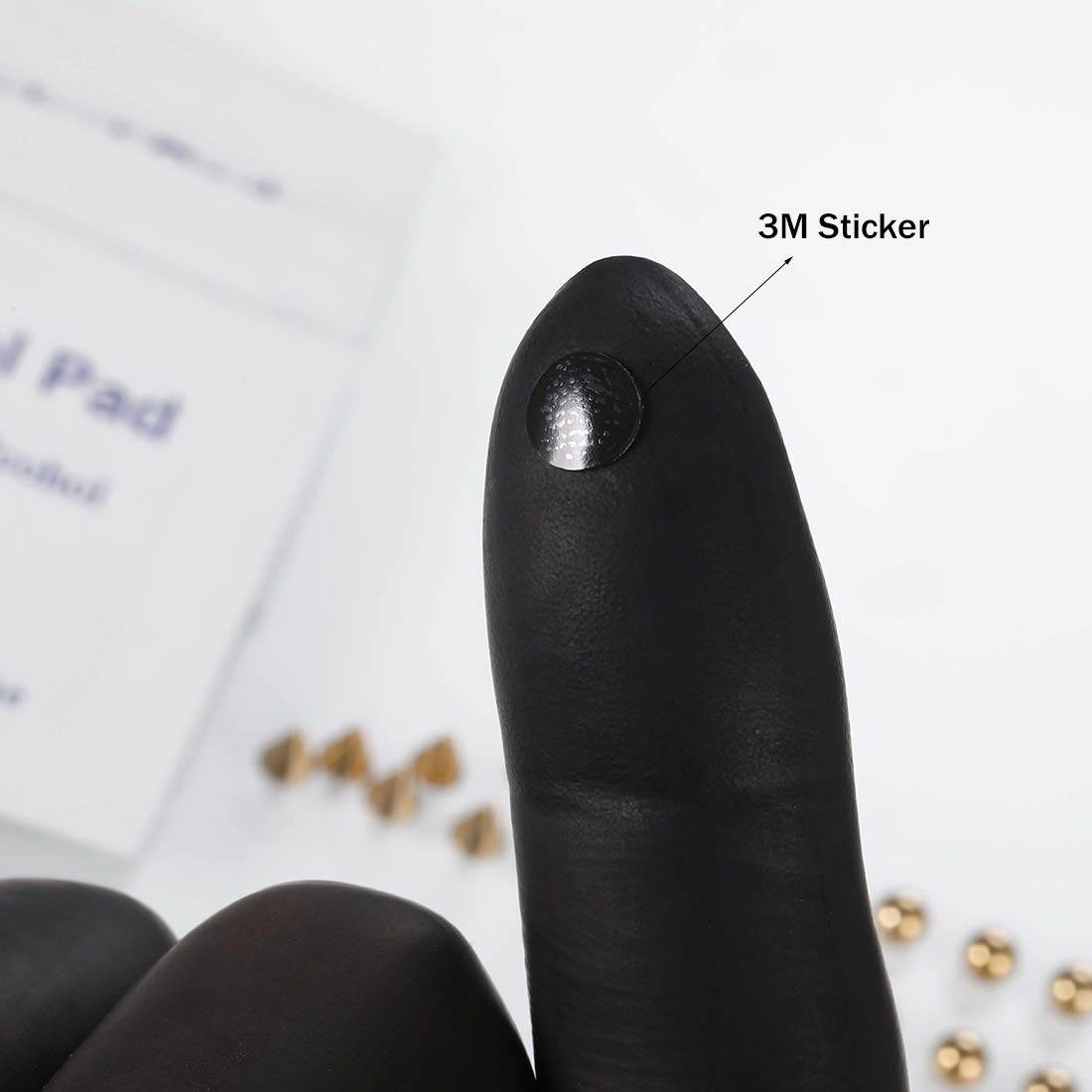 HEKEUOR Fake Nose Lip Eyebrow Non-Piercing Body Jewelry Stainless Steel 5mm Ball/Spike Kit Sticker (Black 5mm)