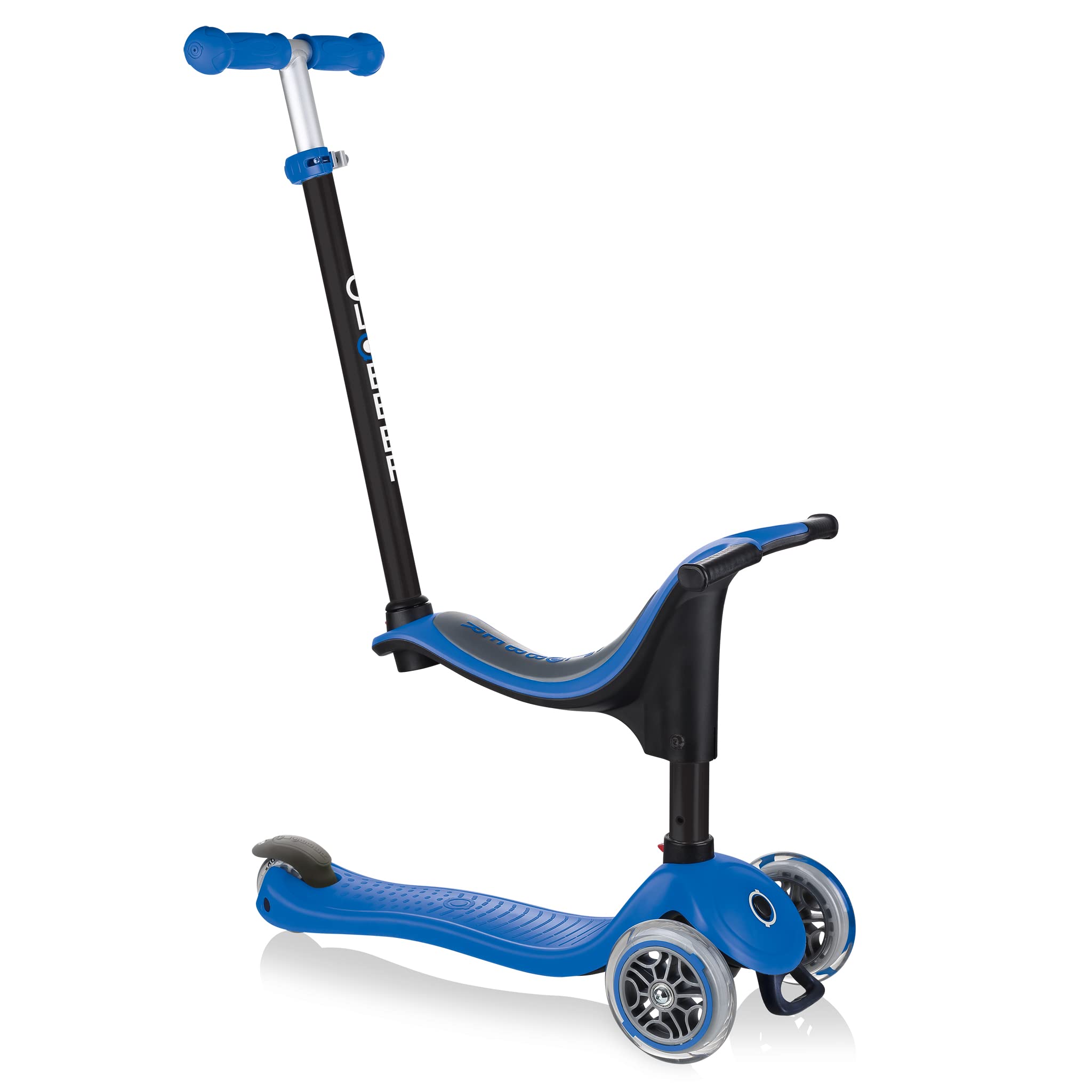 Globber Go Up Sporty 3-In-1 Kick Scooter For Toddlers & Kids, Navy Blue, Adjustable Handlebar & Seat Height