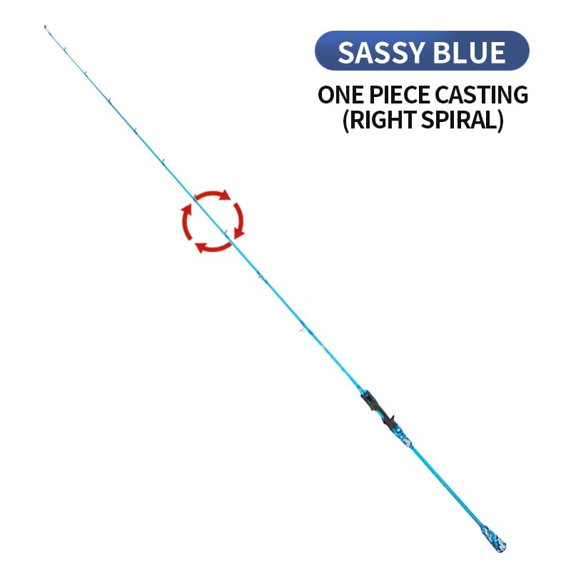 GOOFISH® Blue 6'6"(195cm) Saltwater Slow Pitch Jigging Rod PE3-6 Jig 150-500g-Casting Right Spiral Wrap