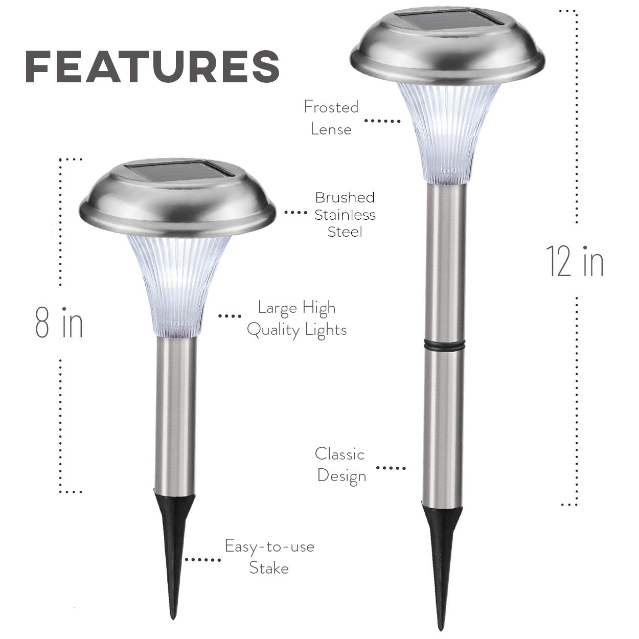 GardenBliss Best Solar Lights for Outdoor Pathway, 10 Brightest Light Set for Walkway, Patio, Path, Lawn, Garden, Yard Decor, Double Waterproof Seal, Large Led Landscape Outside Post Lighting Lamps