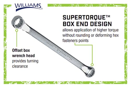 Williams 7725B Box Wrench 12 Point, 1/2 X 9/16-Inch