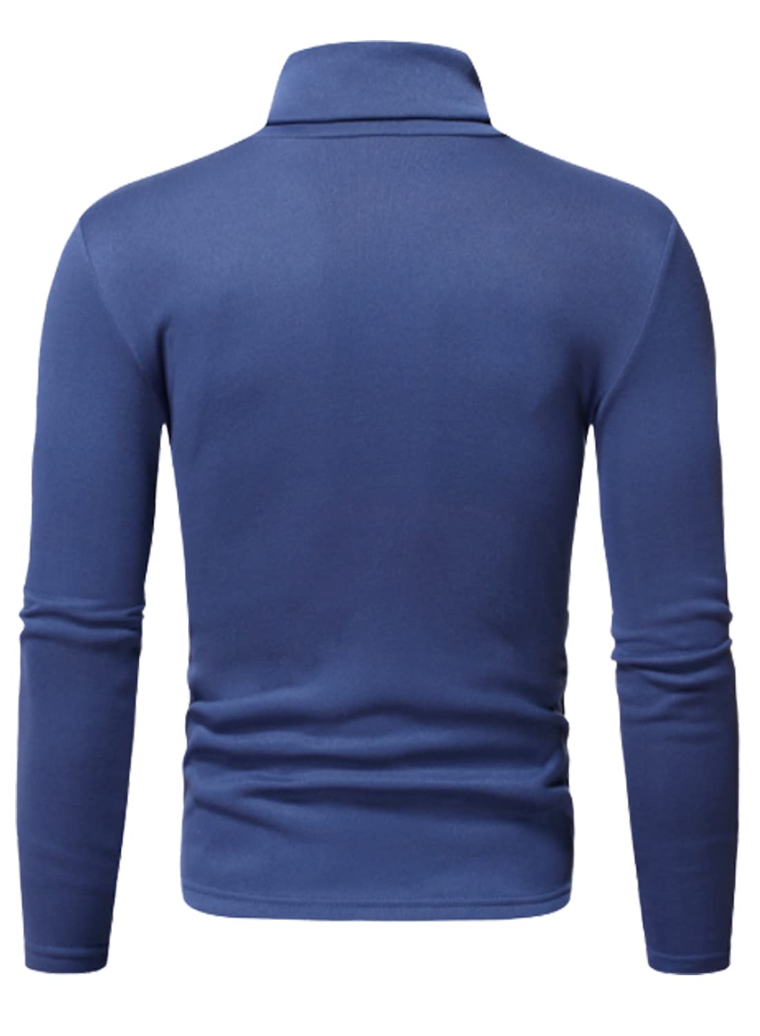 MAQUIDE Turtleneck Men Long Sleeve Thermal Underwear Sweater Mock Turtleneck Base Layer Shirt for Men Blue