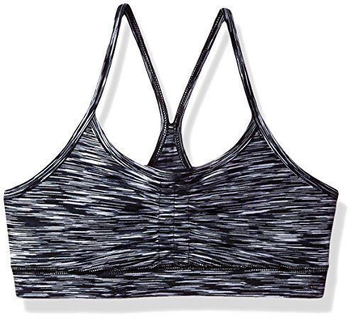 Gaiam Big Girls' Yoga Bra, Black Heather, 7/8