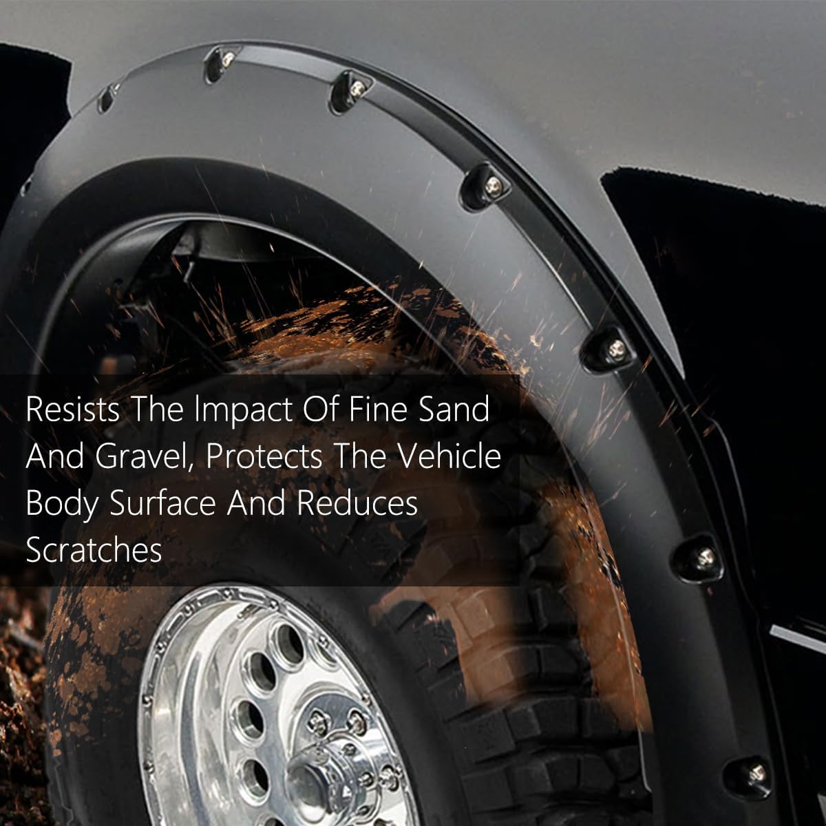 G-PLUS Fender Flares, Compatible with 2009-2014 Ford F150 67" / 78.8" / 97.4" Styleside Beds, [Not Compatible with Platinum & Raptor models], Rivet Style Smooth Matte Wheel Cover Protector 4pcs