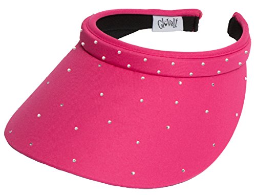 Glove It Bling Visor, Ladies Visor Hat, Sun Visor for Women, Golf Visor, Visor for Running, Tennis, Beach, Pink Bling Slide ON Visor