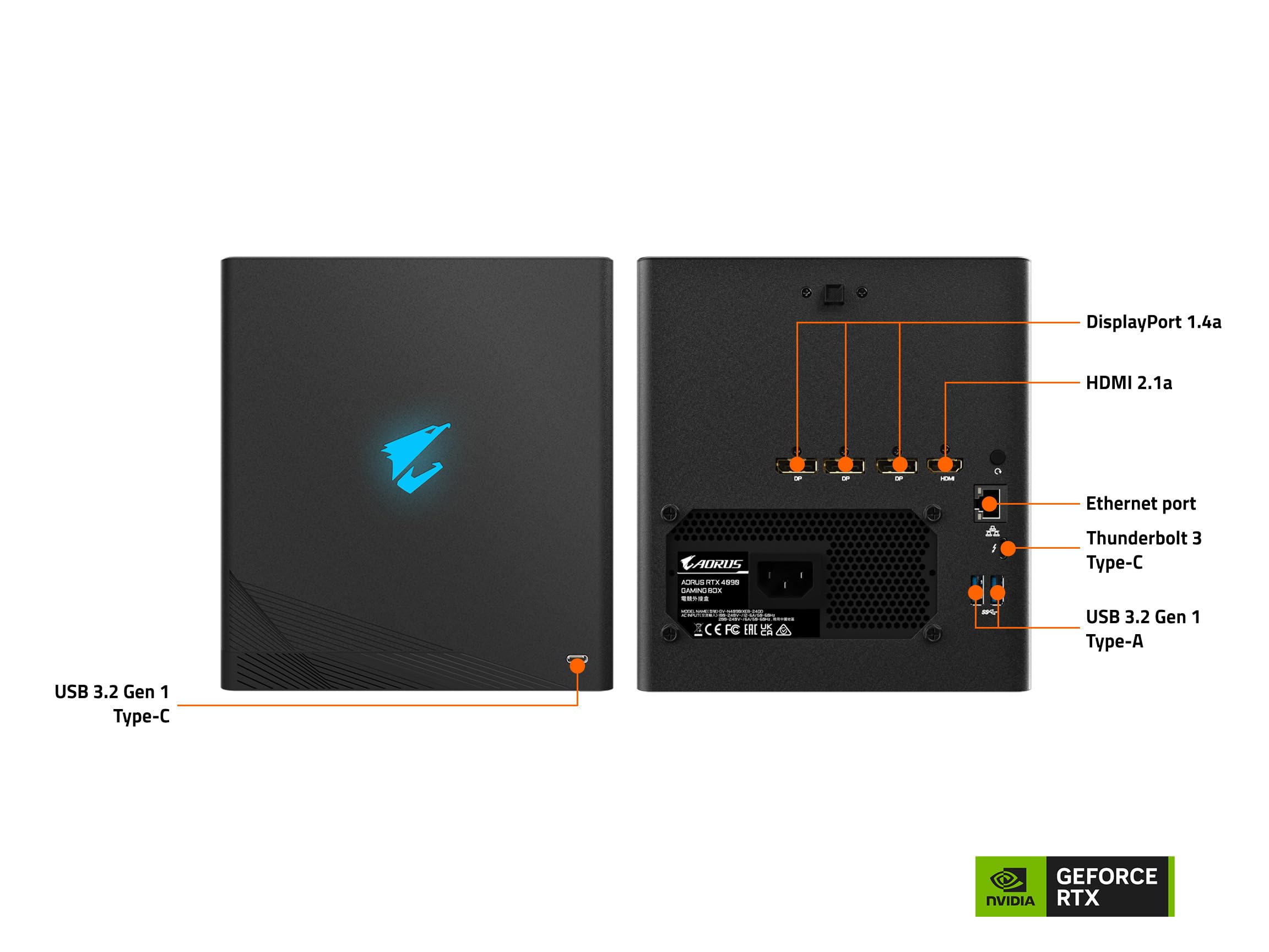 GIGABYTE AORUS RTX 4090 Gaming Box eGPU, WATERFORCE All-in-One Cooling System, Thunderbolt 3, GV-N4090IXEB-24GD External Graphics Card