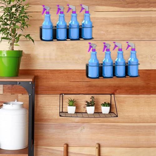 Spray Mount - Spray Bottle Holder | Wall Mounted Spray Bottle Holder | Heavy-Duty Steel Wall Holder | Bottle Rack For All-Purpose At Garage And Home Garage And Workshop Accessories