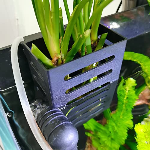 spansee Upgraded Hanging Aquarium Plant Holder, Aquatic Plant Pot with Hole, Aquarium Planter Cups for Emersed Plants, Aquascape Decorations for Fish Tank Living Fish Shrimp