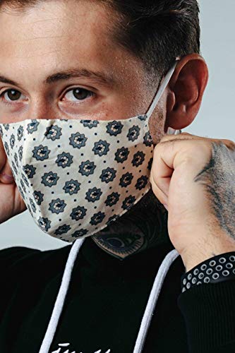 Hype ADULT WHITE POLKA DESIGN ADJUSTABLE FACE MASK