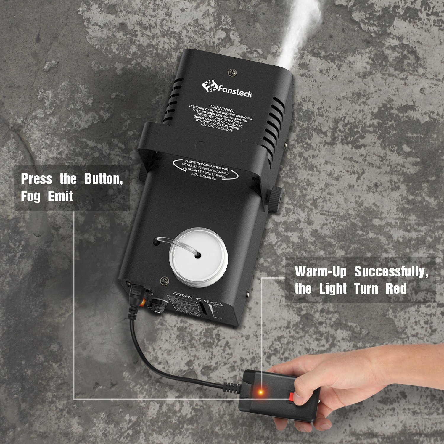 Halloween Fog Machine 400W - Fansteck Remote Control Smoke Machine 2000 CFM - Perfect for Holiday Party Wedding Christmas Halloween