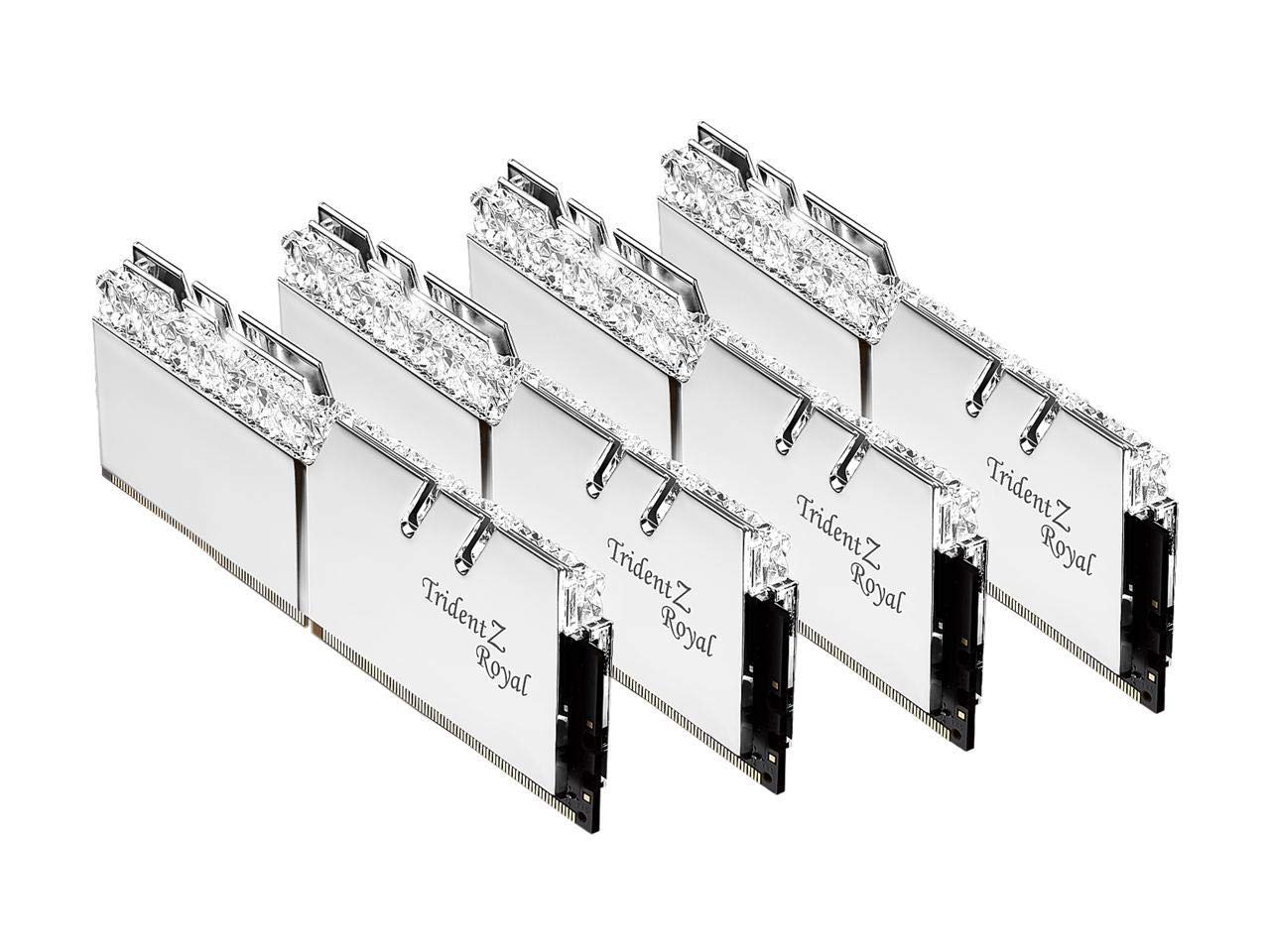 G.SKILL 64GB (4 x 16GB) Trident Z Royal Series DDR4 PC4-28800 3600 MHz 288-Pin Desktop Memory Model F4-3600C16Q-64GTRSC