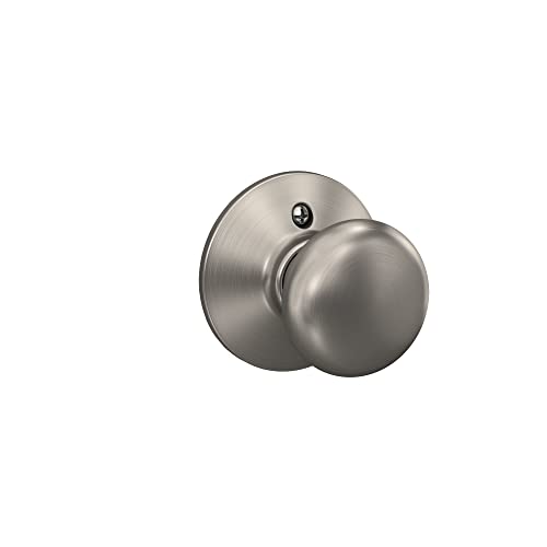 Schlage F10 PLY 619 Plymouth Door Knob, Hall & Closet Passage Lock, Satin Nickel