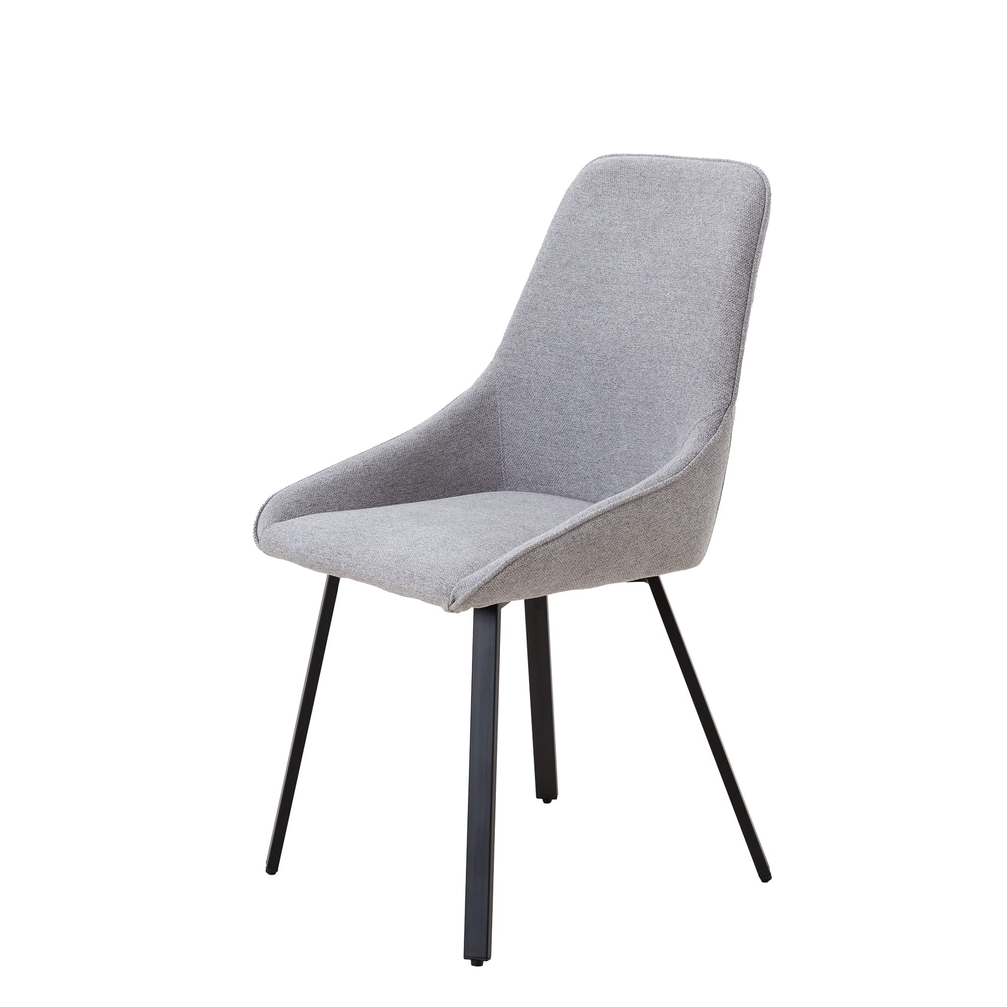 Gecheer Dining Chairs Set of 4, Upholstered Side Chairs, Adjustable Kitchen Chairs Accent Chair Cushion Upholstered Seat with Metal Legs for Living Room Grey
