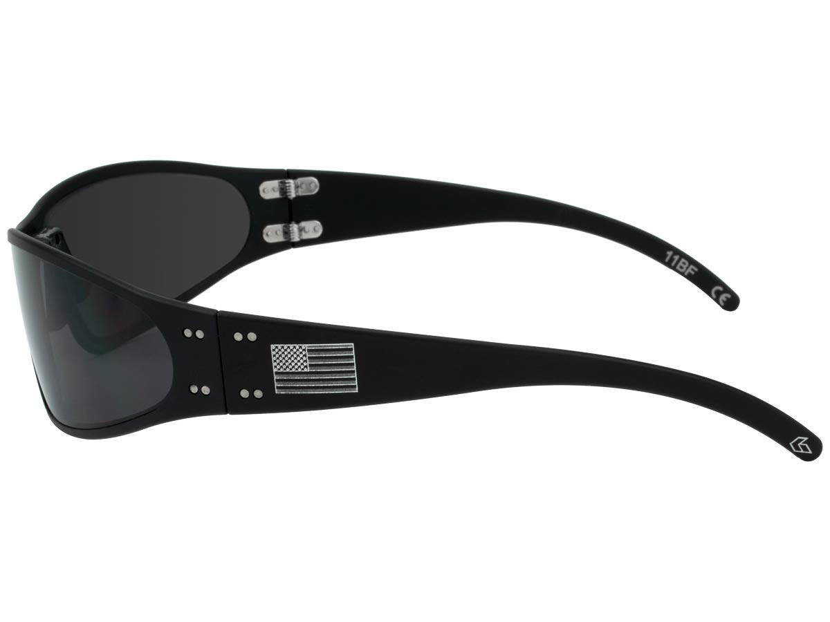 Gatorz Eyewear, Wraptor Patriot Model, Aluminum Frame Sunglasses - Made in the USA (Smoked Polarized Lens)