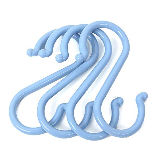 YITAQI S Hooks,Portable Multi-Purpose Storage Rack Door Scarf Hat Hanging S-Shaped Hook Clothes Hanger Organizer Key Holder(4Pcs Blue L)