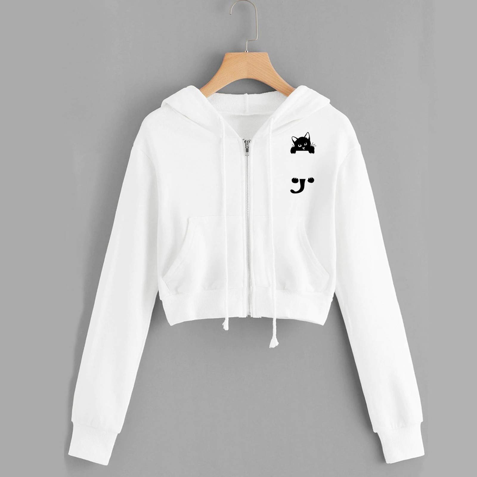 Hoodie Sweatshit for Teen Girl Fall Cat Ear Tops Shirts Stripe Color Block Pullover