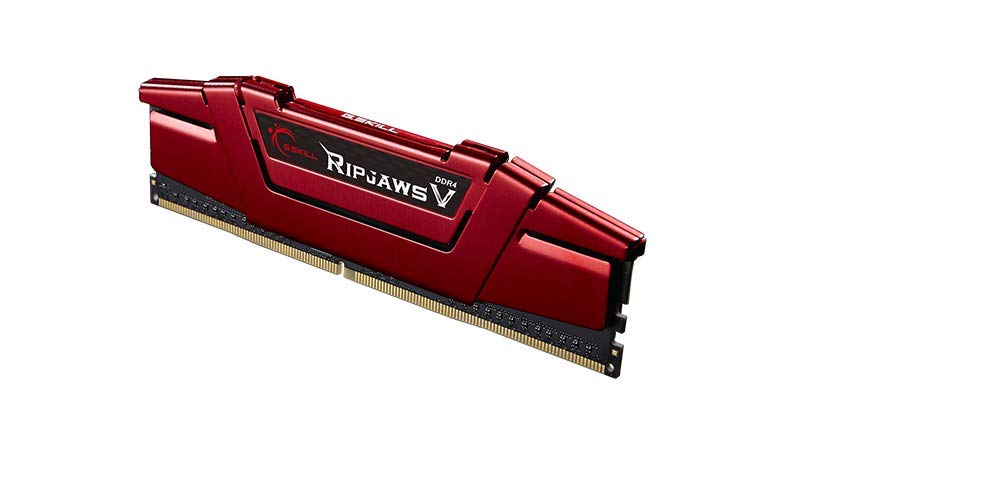 G.SKILL Ripjaws V Series DDR4 RAM 8GB (1x8GB) 2666MT/s CL19-19-19-43 1.20V Desktop Computer Memory UDIMM - Red (F4-2666C19S-8GVR)