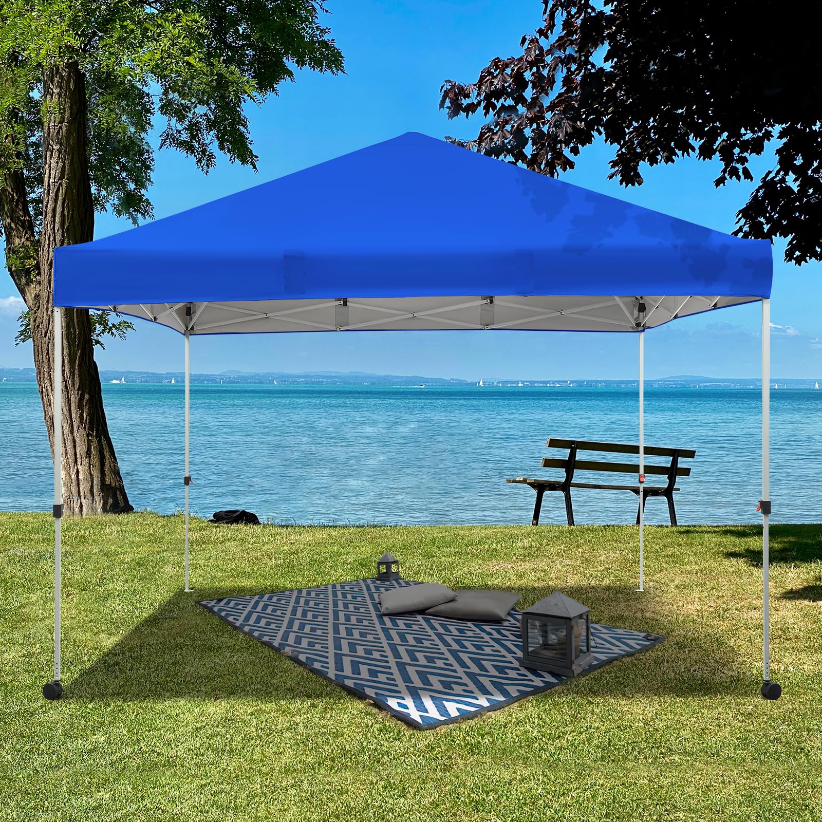 Gardesol 6'x4' E-Z Pop Up Outdoor Portable Canopy Tent with Carry Bag and White Frame, UV-Protected - White