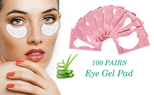 Voncasen 100 Pairs Set Gel pads for eyelash extensions, Comfy and Cool Under Eye Pads for Eyelash Extensions Eye Patches Beauty Tool