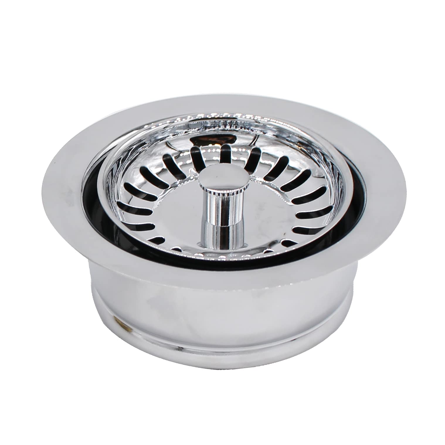 Westbrass D2089SEV-26 3-1/2" Kitchen Sink Waste Disposal Drain Flange and Basket Strainer, Polished Chrome