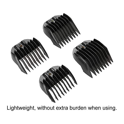 Hair Limit Comb, 4PCS/Set Universal Clipper Guide Attachment Set, Portable Guide Comb, Black Barber Haircut Accessories