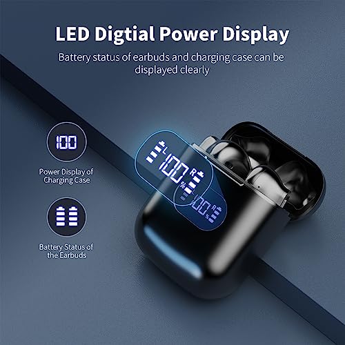 Wireless Earbuds Bluetooth 5.3 Headphones Playback Stereo 36H Battery Life LED Power Display Earbuds with Wireless Charging Case IPX6 Waterproof Bluetooth Earbuds with Mic for Android iOS