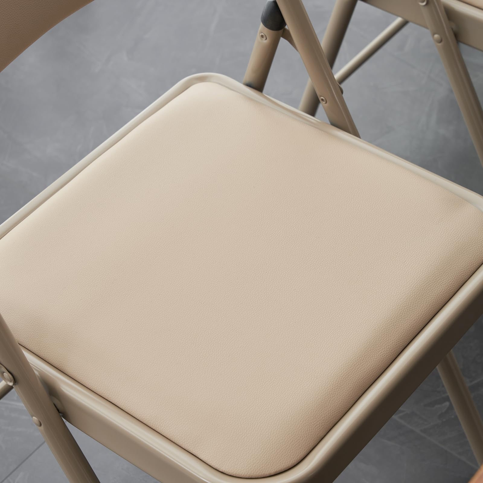 GAJUST Venue Victory Iron & PVC Light Brown Chairs, Set of 4